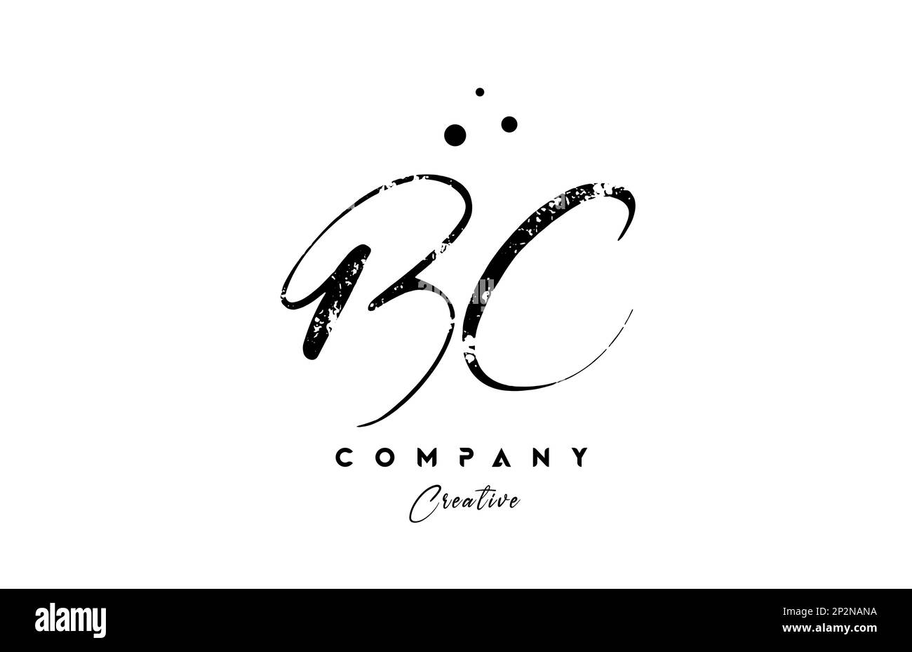 vintage BC alphabet letter logo icon combination design with dots ...