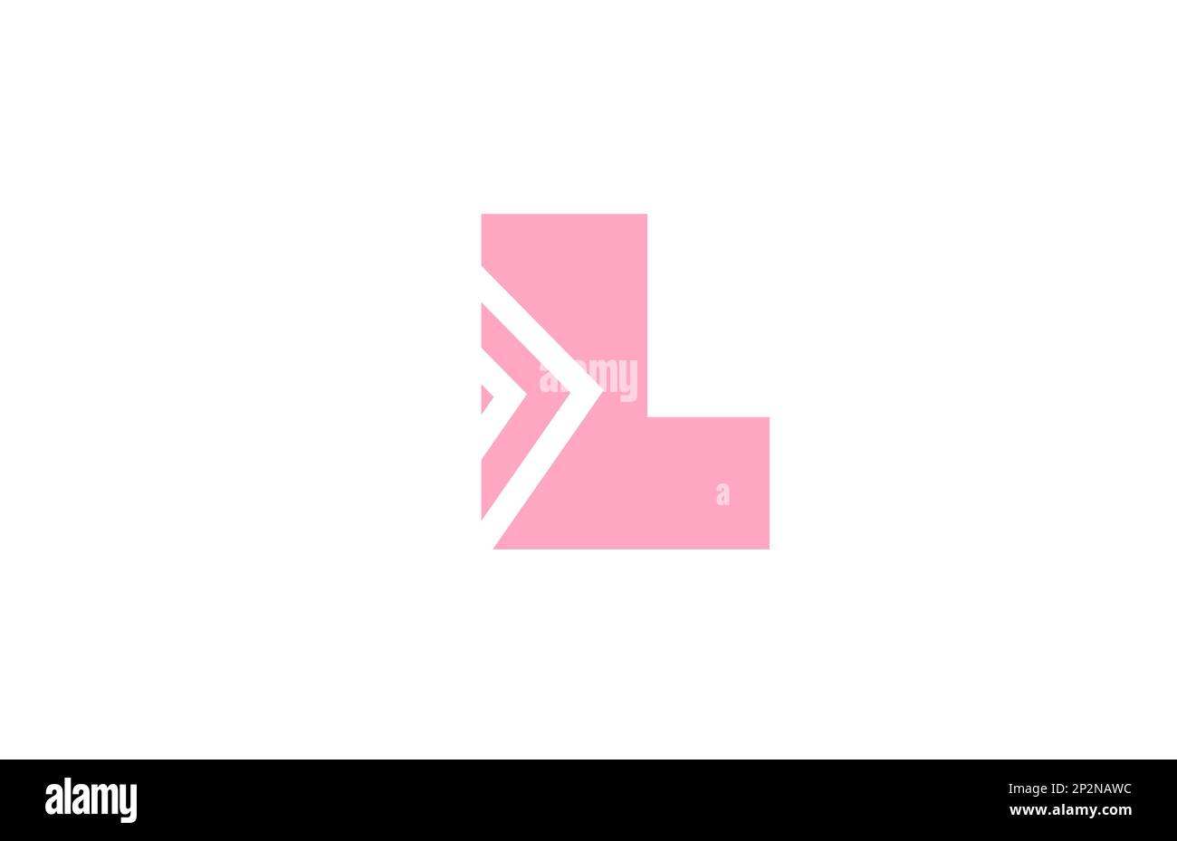 pink letter L alphabet logo icon with line design. Creative geometric ...