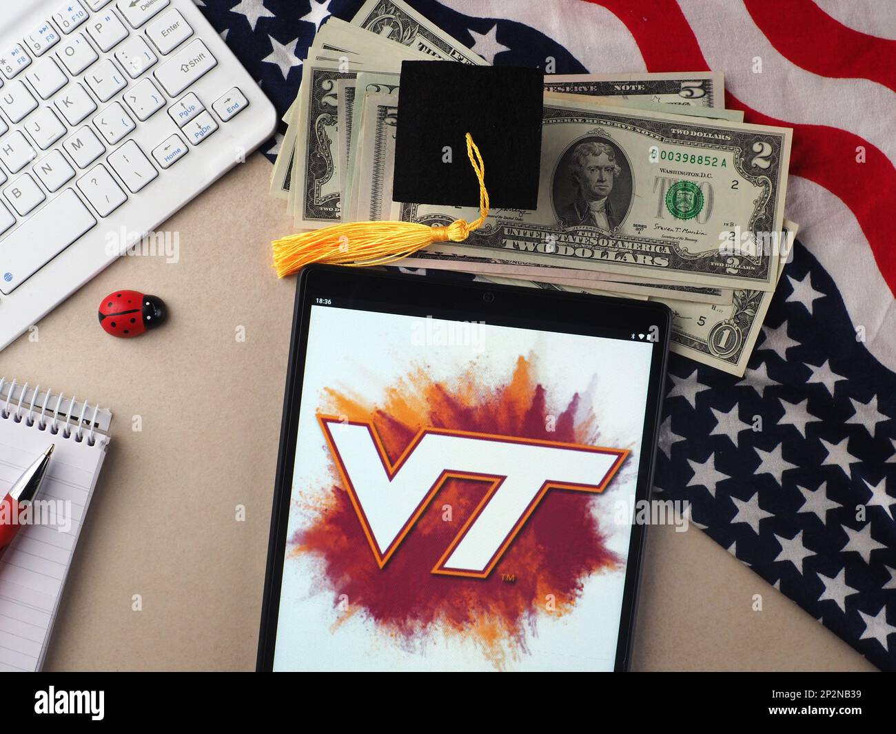 In this photo illustration, a Virginia Polytechnic Institute (Virginia ...