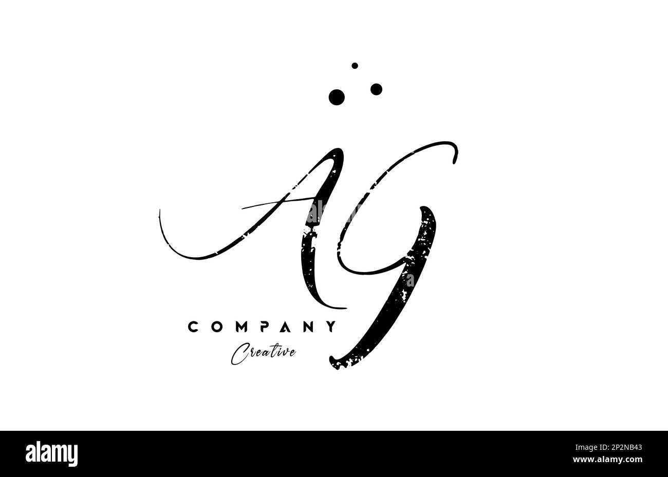 vintage AG alphabet letter logo icon combination design with dots ...