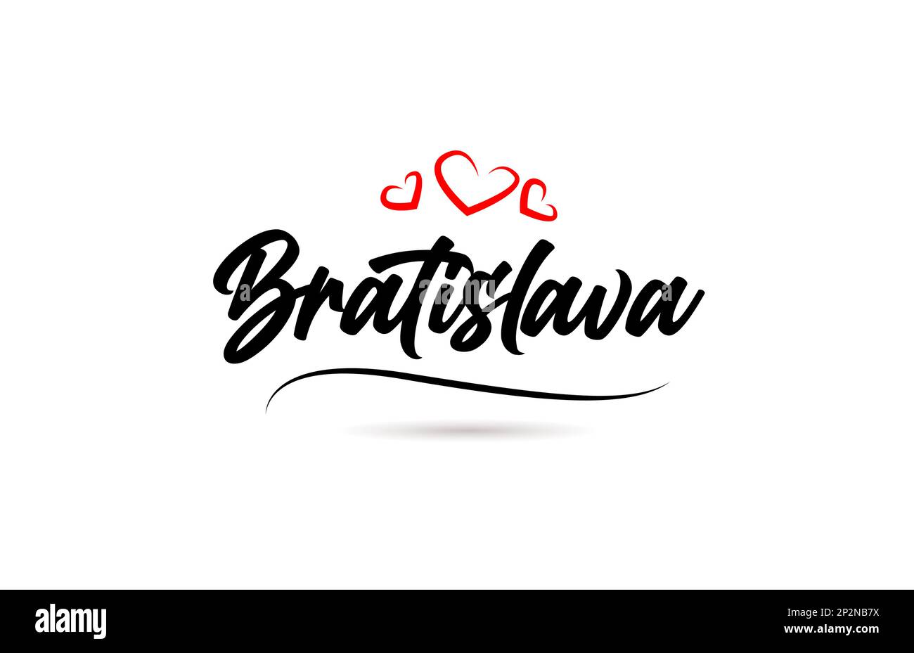 Bratislava european city typography text word with love style. Hand ...