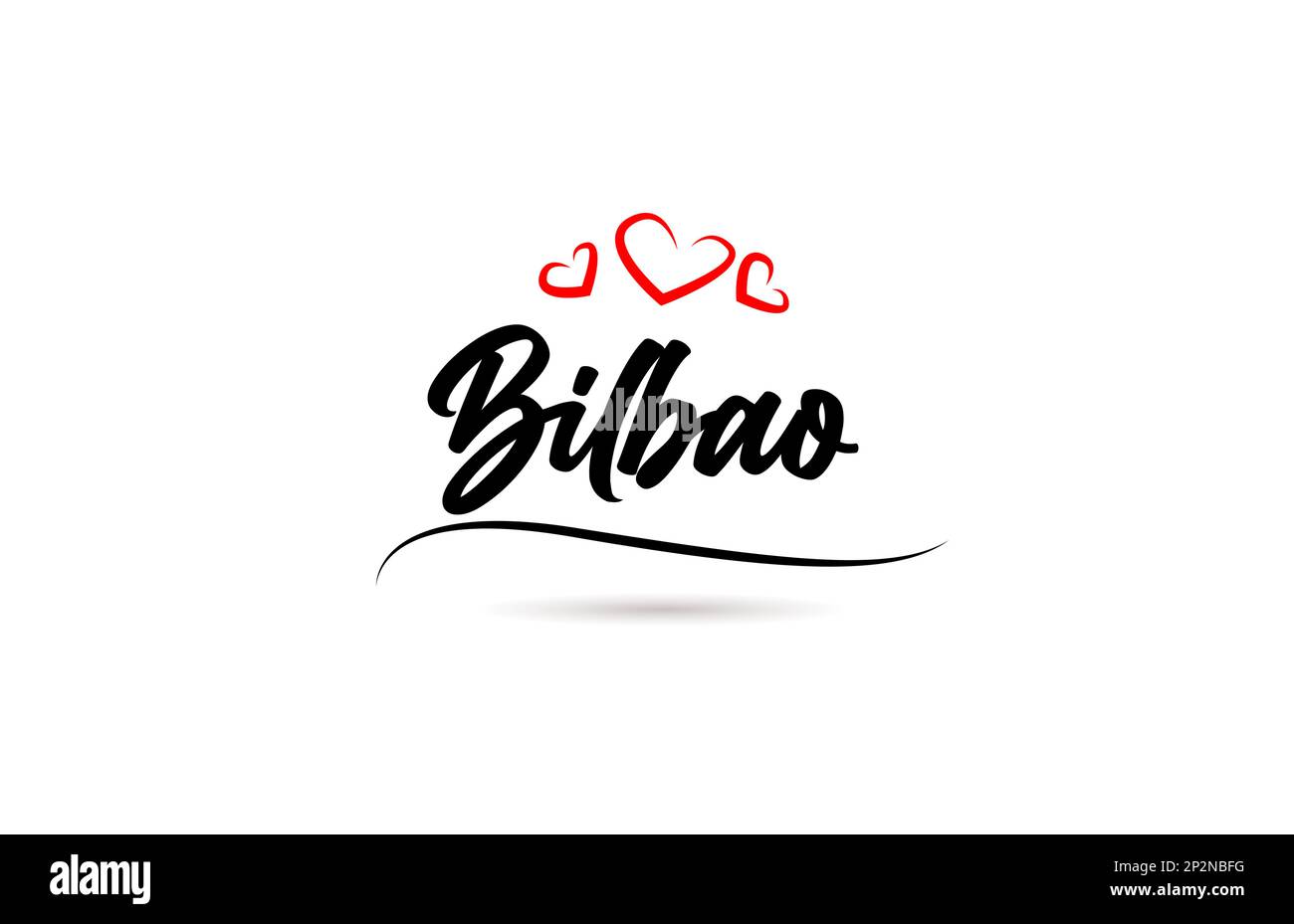Bilbao european city typography text word with love style. Hand ...