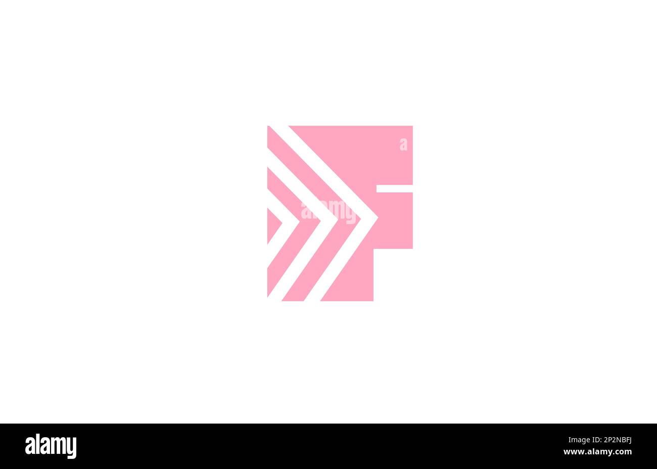 pink letter F alphabet logo icon with line design. Creative geometric template for business and ...