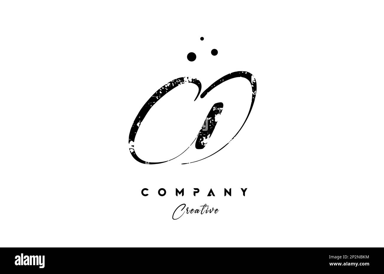 vintage CD alphabet letter logo icon combination design with dots ...