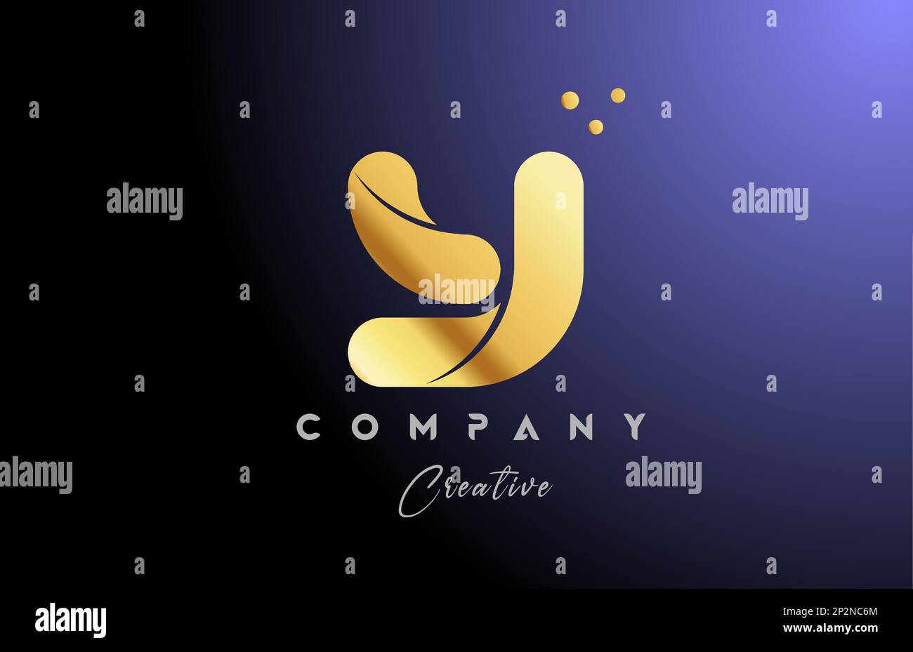 gold golden Y alphabet letter logo icon design. Yellow blue color with ...
