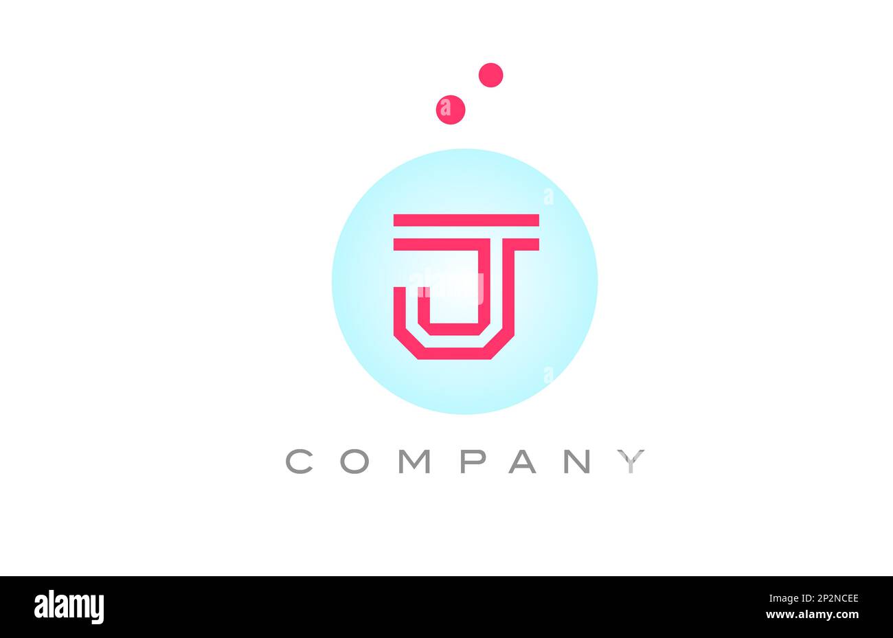 blue pink J alphabet letter logo icon design with dots. Creative ...