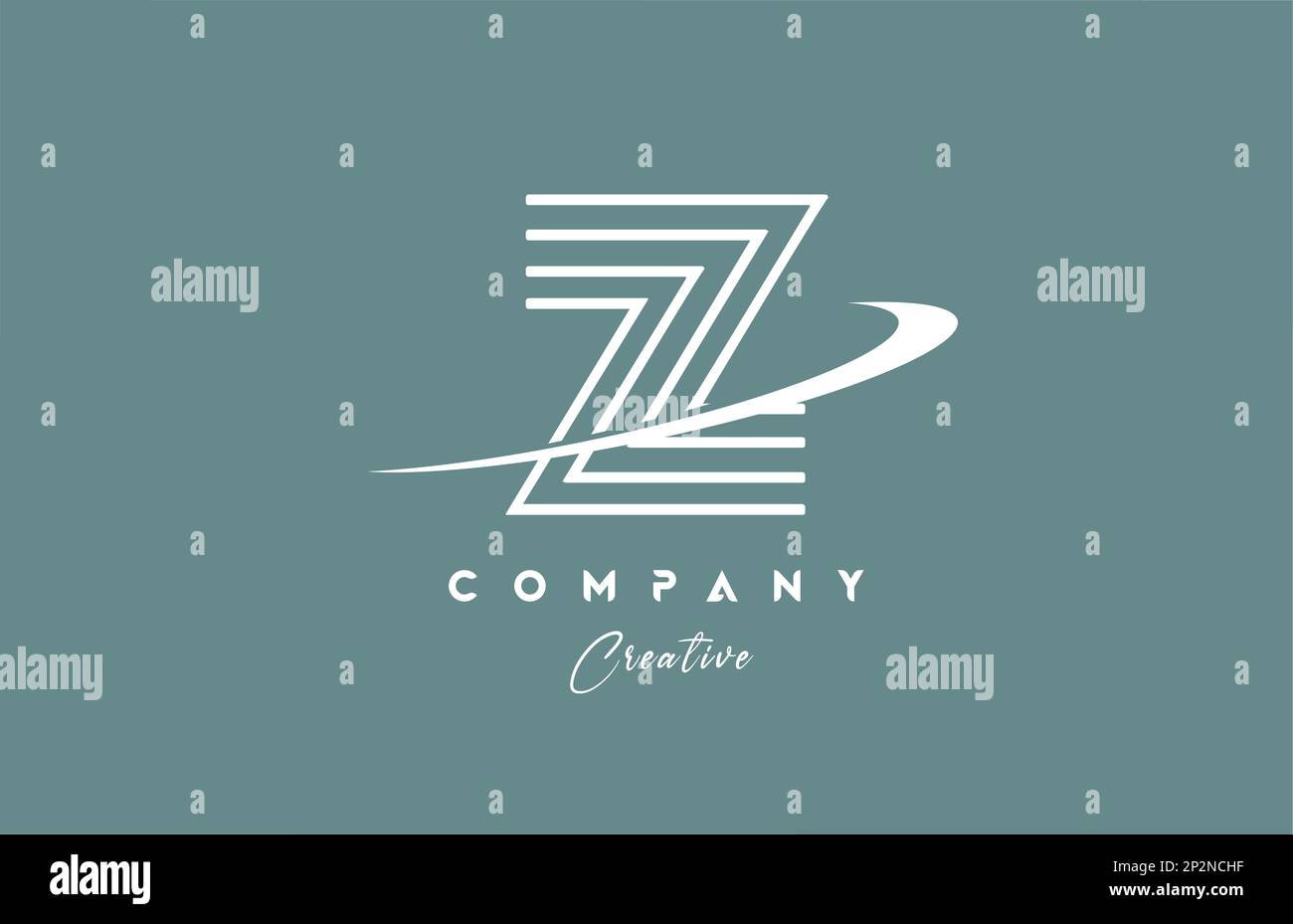 pastel color Z alphabet letter logo icon design with swoosh. Green ...