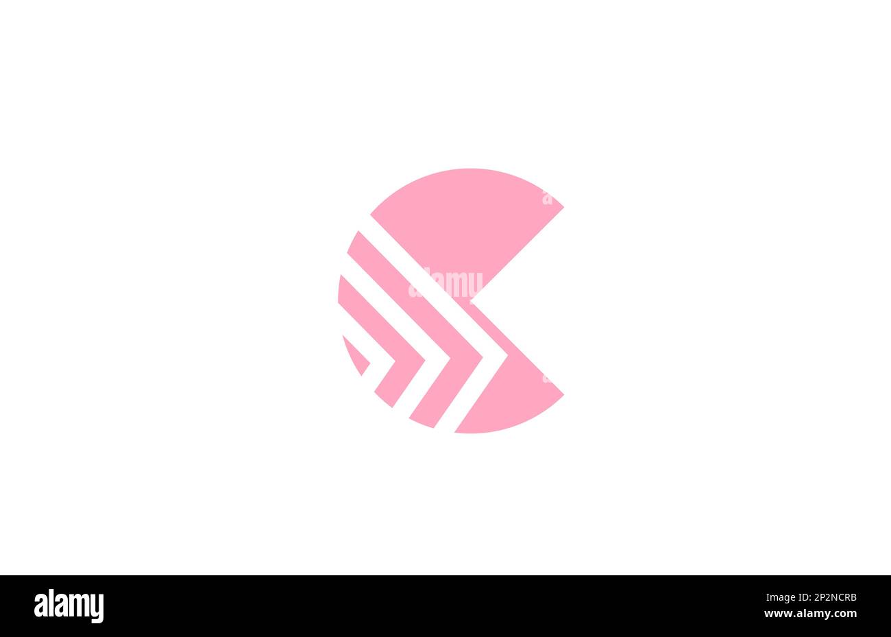 pink letter C alphabet logo icon with line design. Creative geometric ...