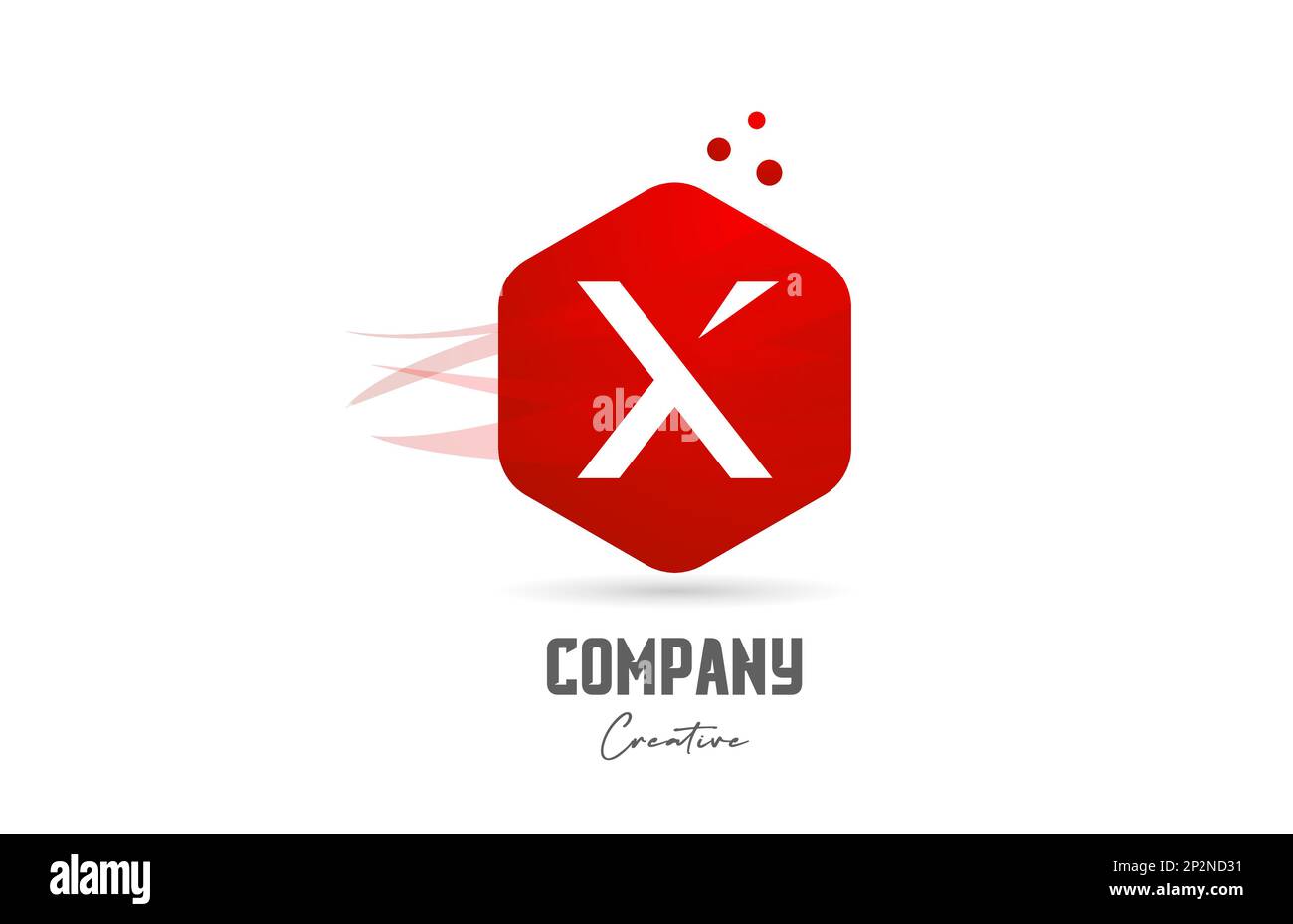 X red hexagon letter alphabet logo icon design. Creative template for ...