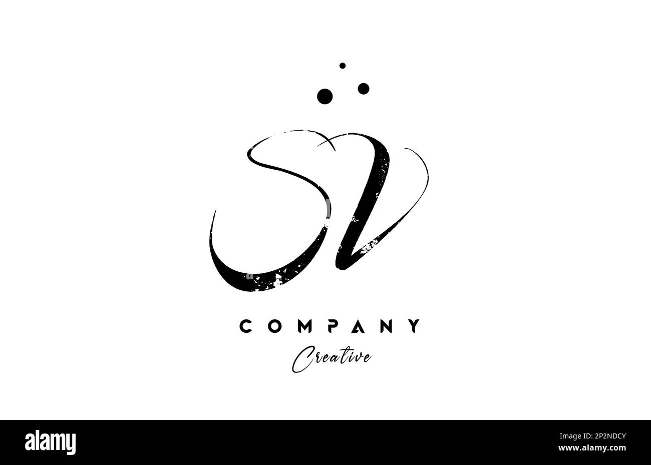 vintage SV alphabet letter logo icon combination design with dots ...