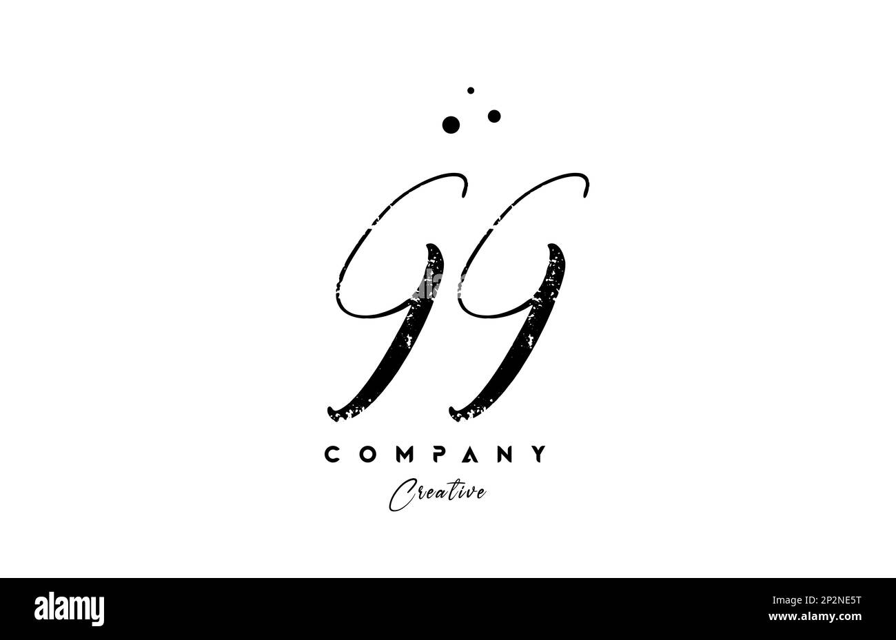 vintage GG alphabet letter logo icon combination design with dots ...