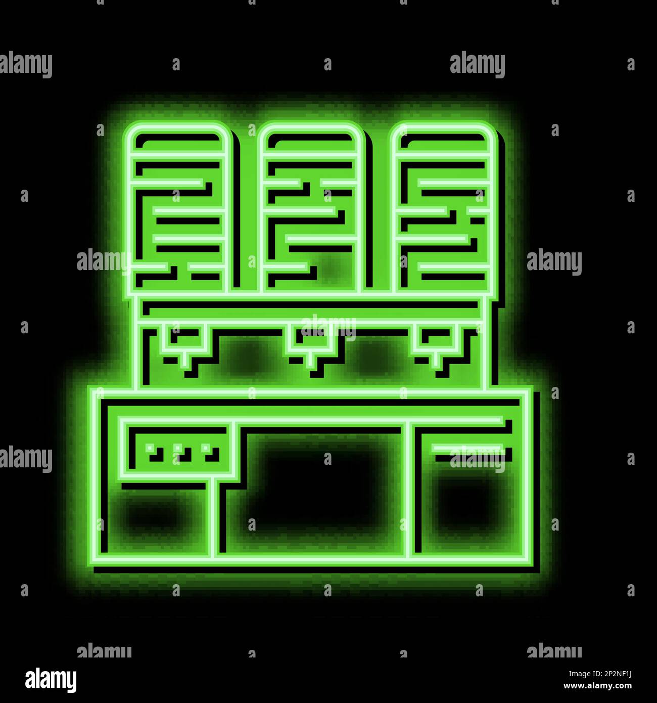 painting silk thread neon glow icon illustration Stock Vector Image ...