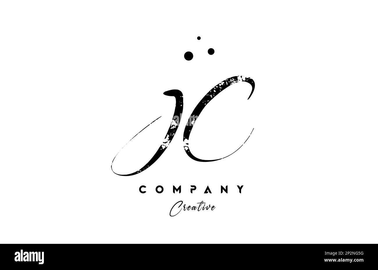 vintage JC alphabet letter logo icon combination design with dots ...