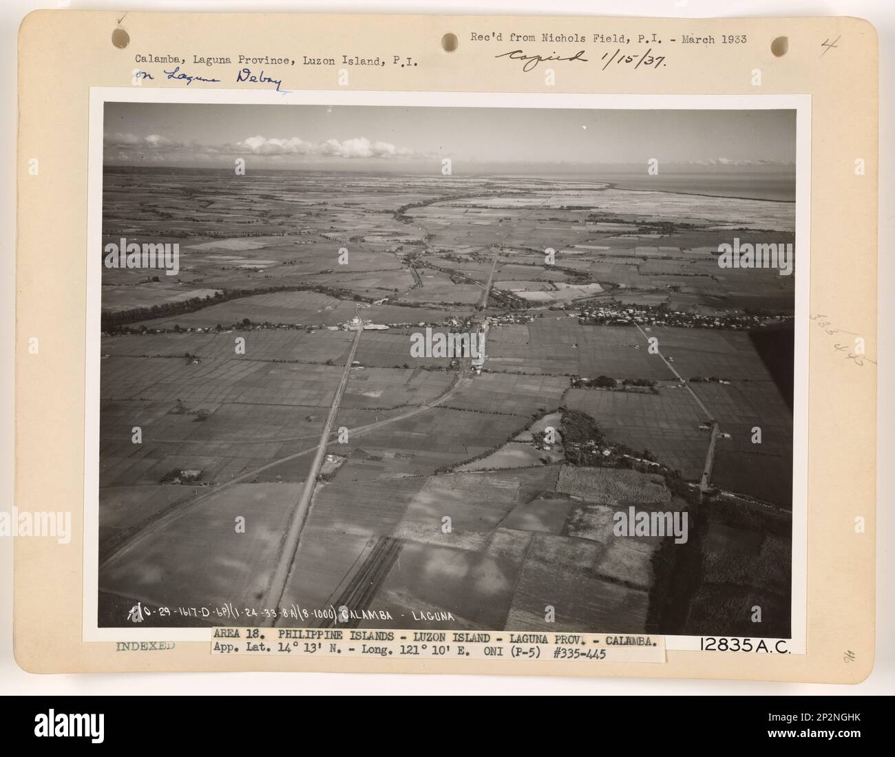 Philippine Island - Calamba Sugar Central, Aerial Photograph Stock ...