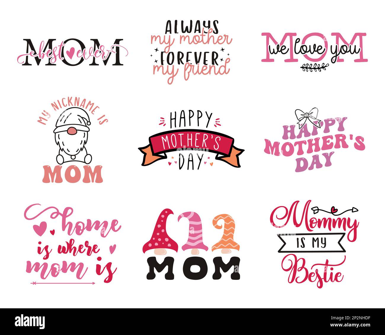 Mothers Day Vector Set, mother day quotes label. Holiday t shirt ...