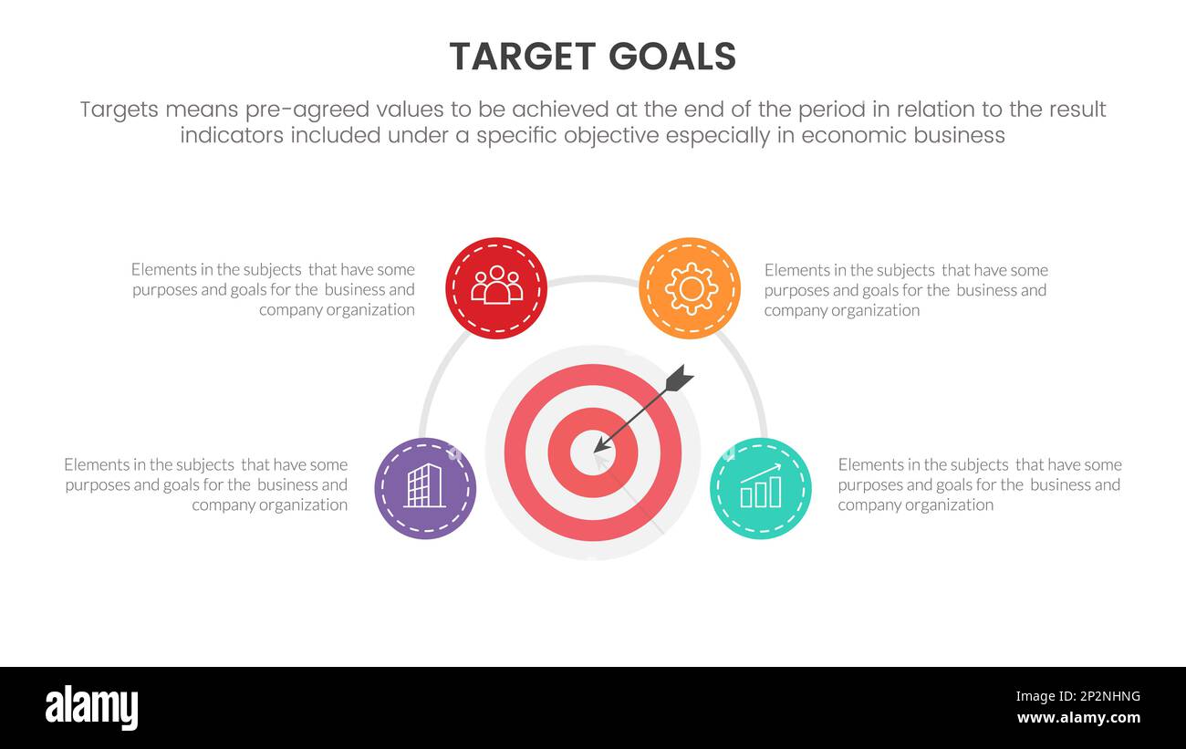 goals or target infographic with circle and circular concept for slide ...