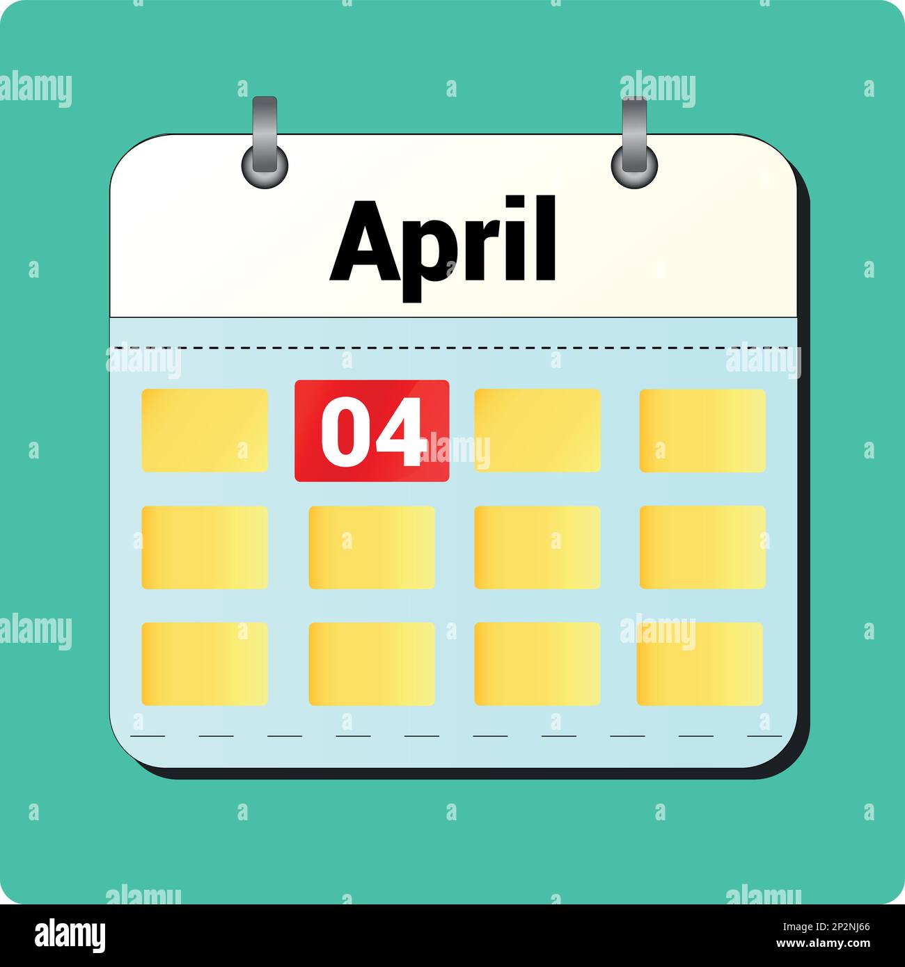 calendar vector drawing, date April 04 on the page Stock Vector Image ...