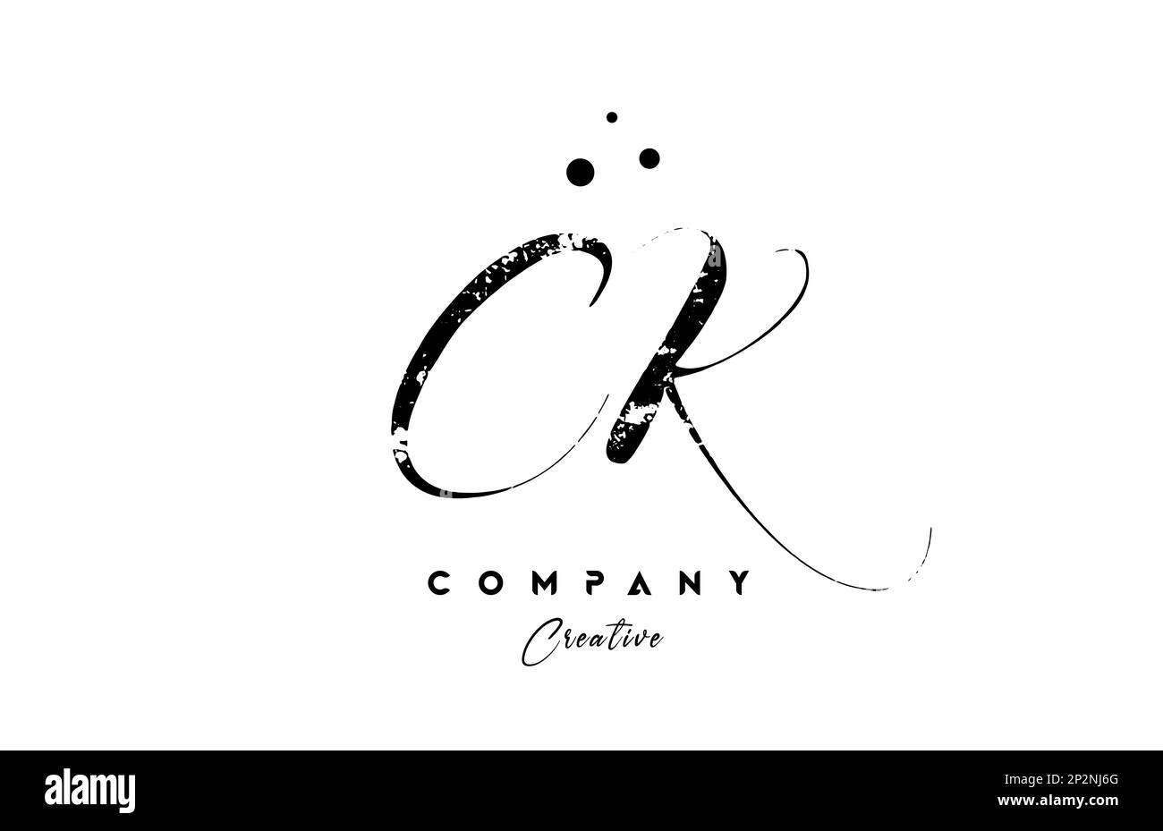 vintage CK alphabet letter logo icon combination design with dots ...
