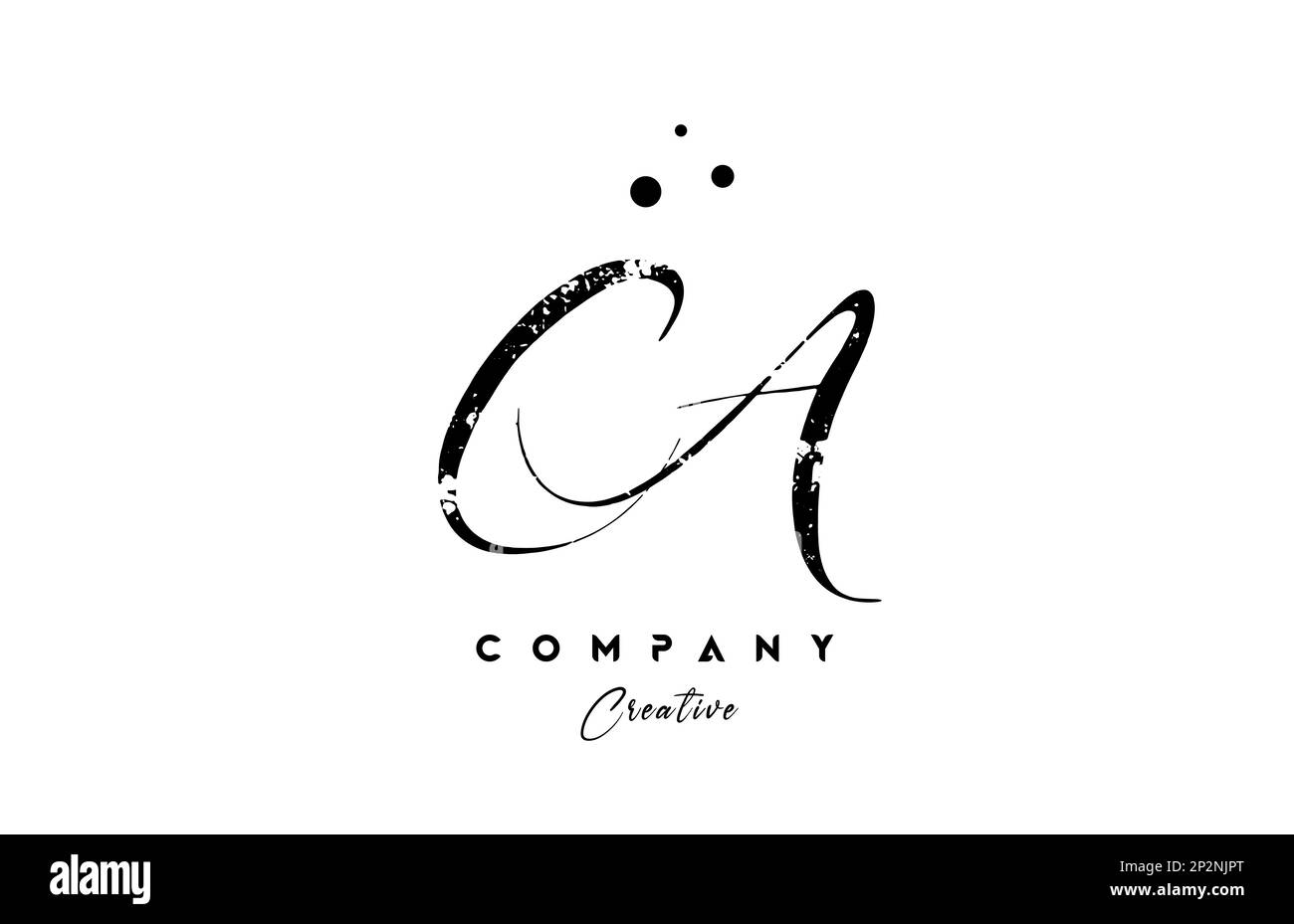 vintage CA alphabet letter logo icon combination design with dots ...