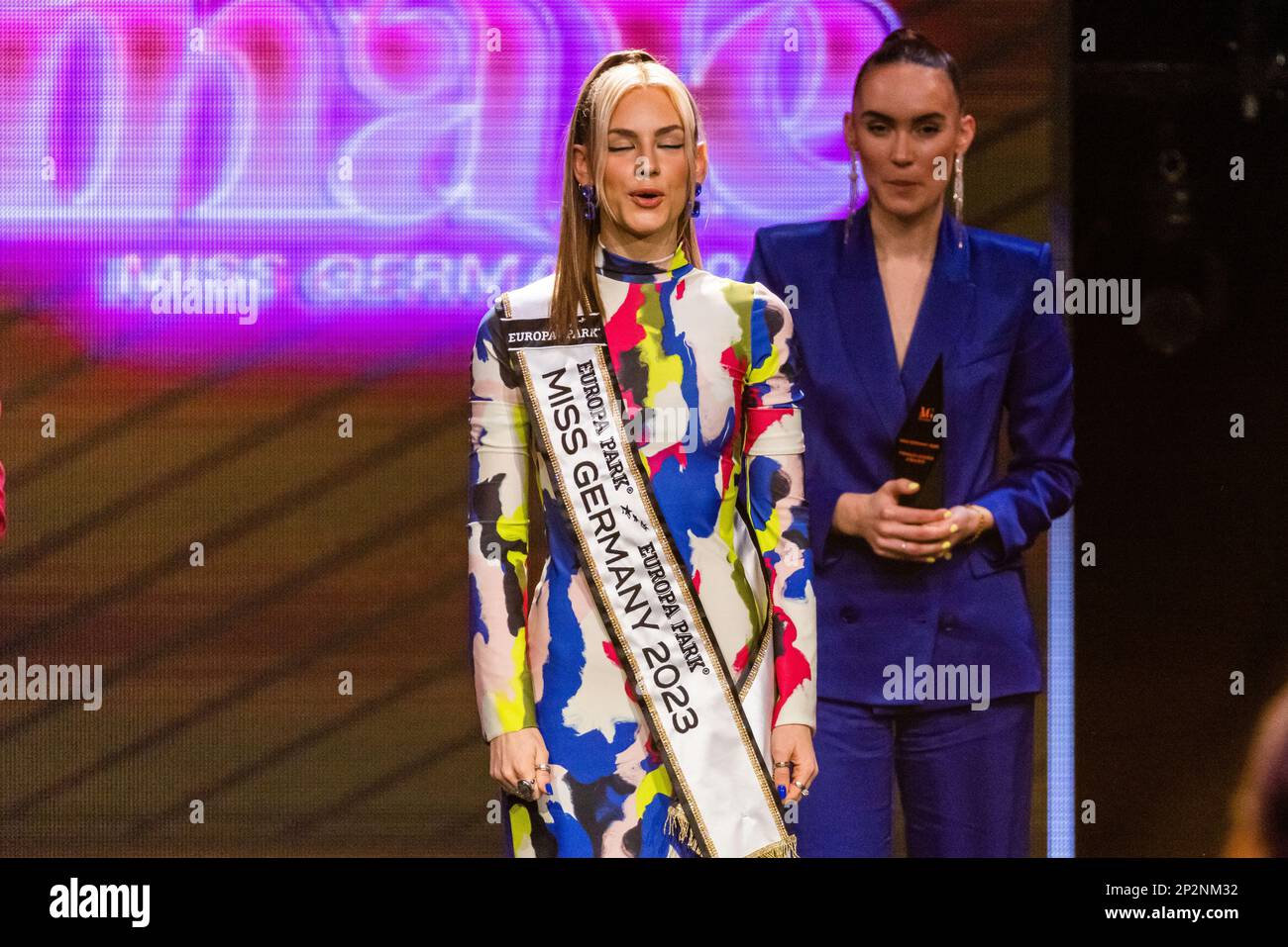 Rust, Germany. 04th Mar, 2023. Kira Geiss (l), Miss Germany 2023 ...