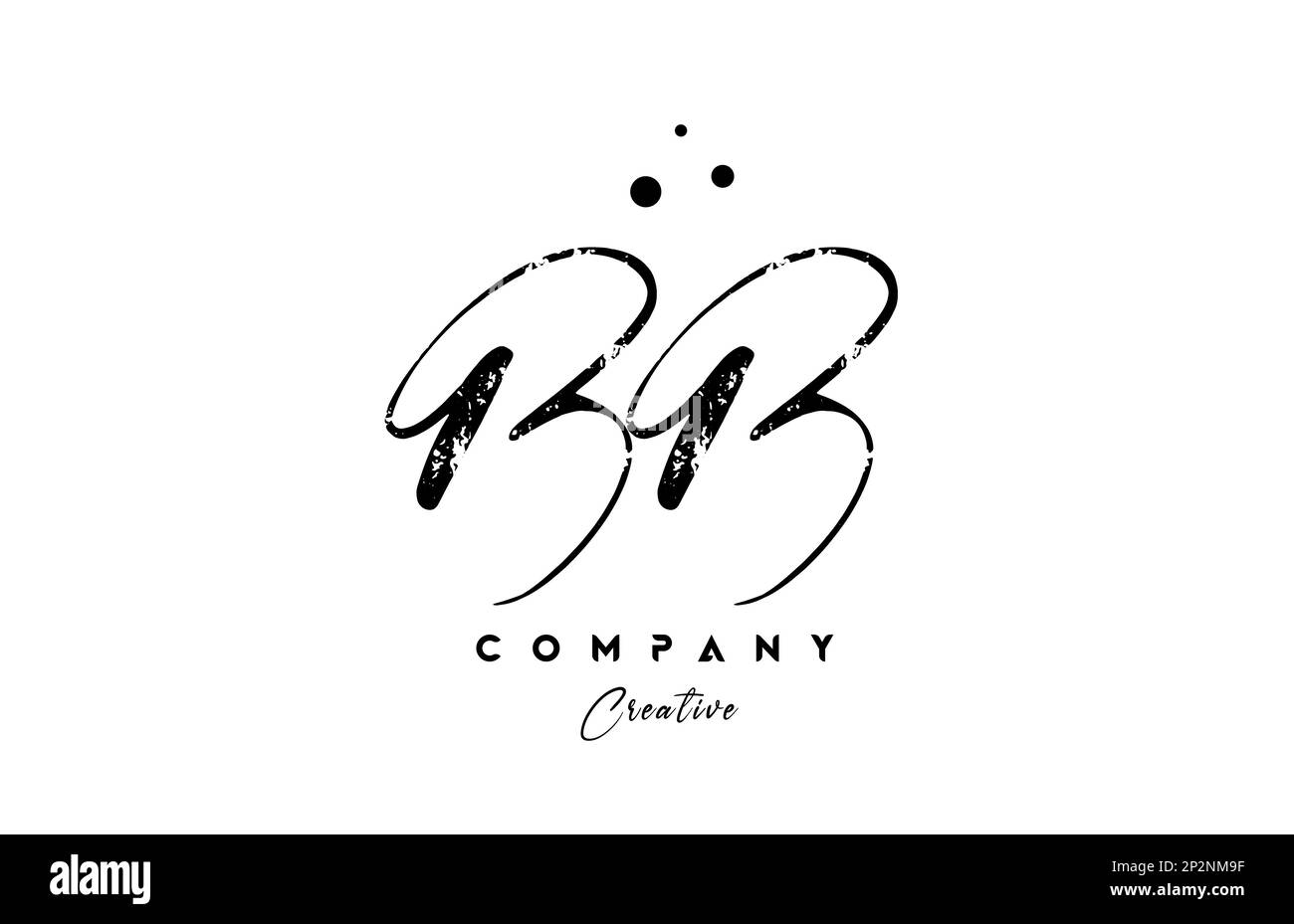 vintage BB alphabet letter logo icon combination design with dots ...