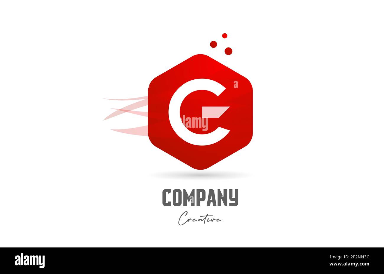 G red hexagon letter alphabet logo icon design. Creative template for ...