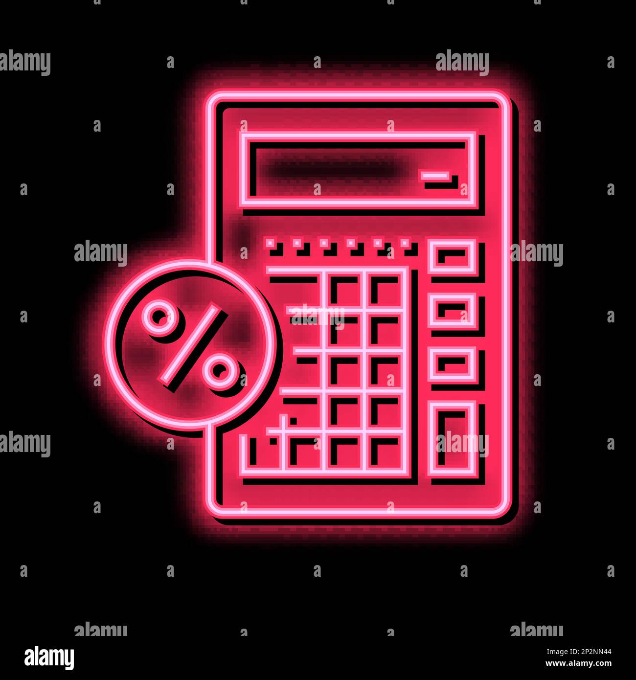 calculating loan percent neon glow icon illustration Stock Vector Image ...