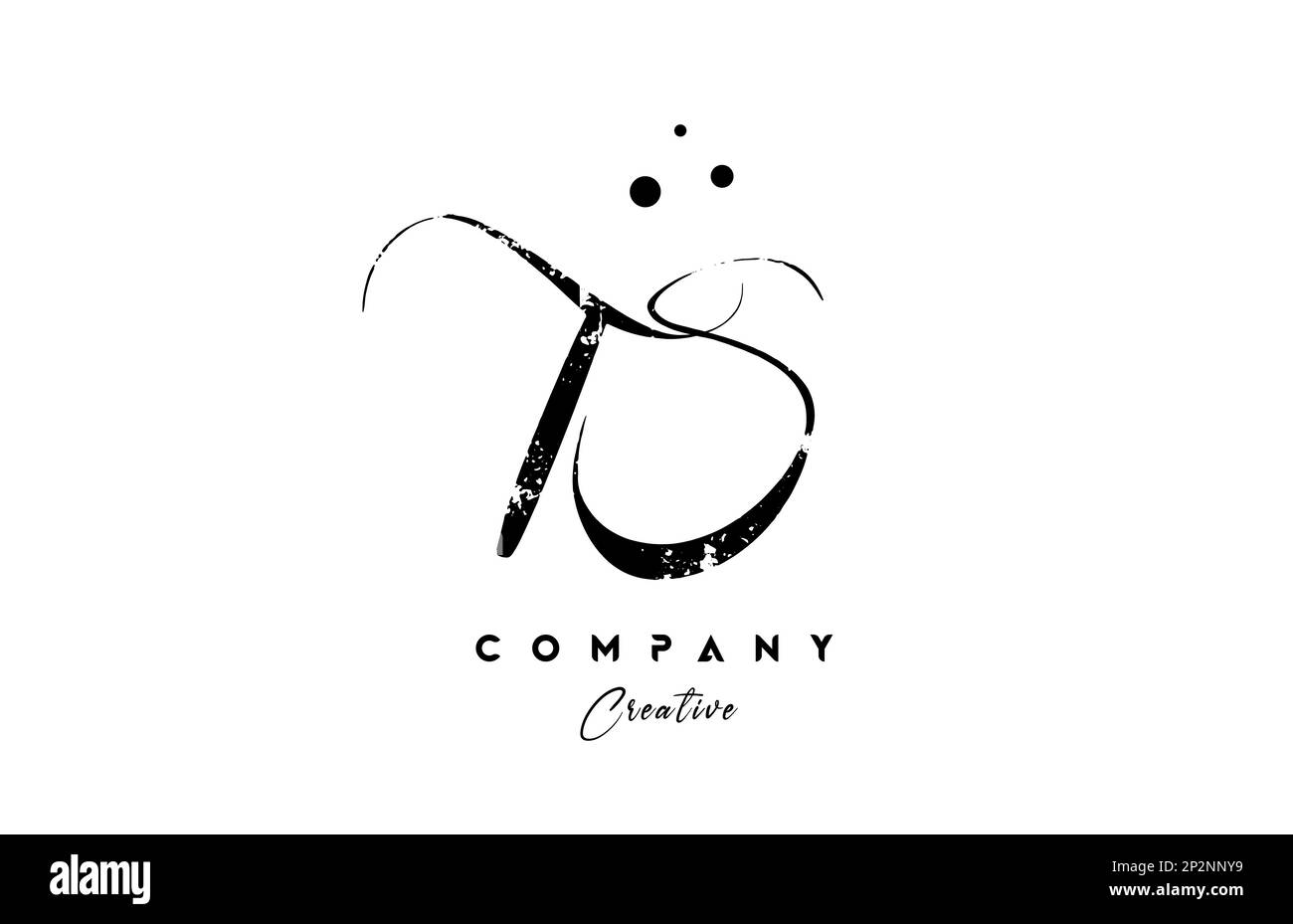 vintage TS alphabet letter logo icon combination design with dots ...