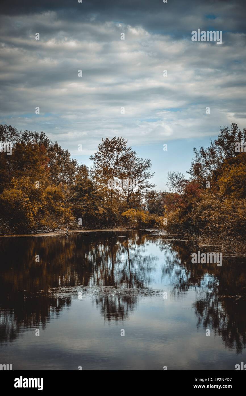Tychero lake in Soufli region Evros Greece water reflection Stock Photo ...