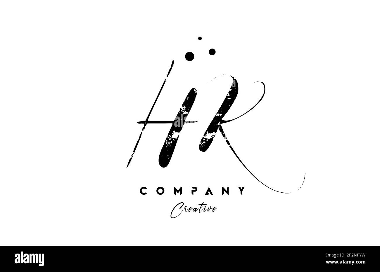 vintage HK alphabet letter logo icon combination design with dots ...