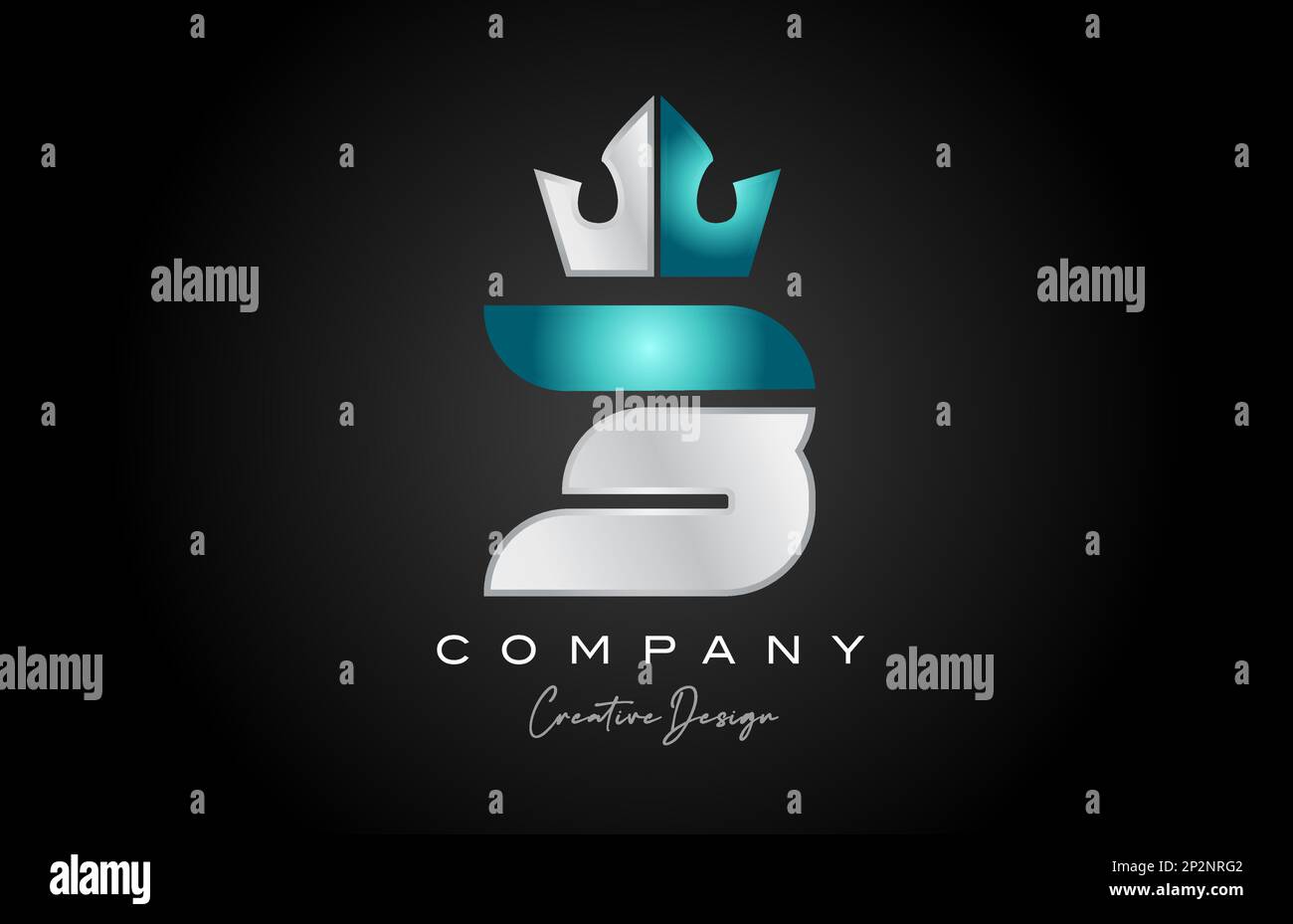 blue grey B alphabet letter logo icon design. Creative crown king ...