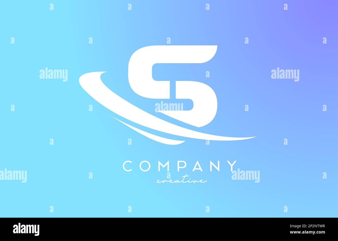blue pastel color S alphabet letter logo icon with swoosh. Creative ...