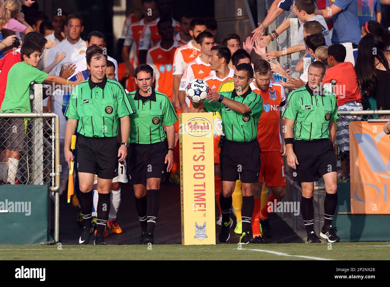 08 July 2015: Match officials. From left: Assistant Referee Jude Carr ...