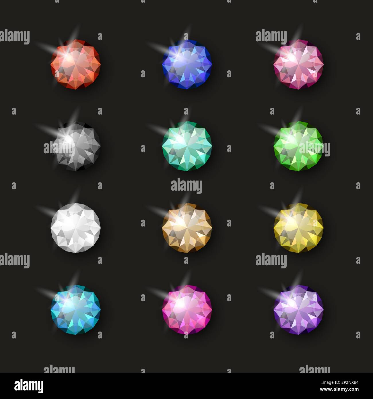 Multicolored gemstones Stock Vector Images - Alamy