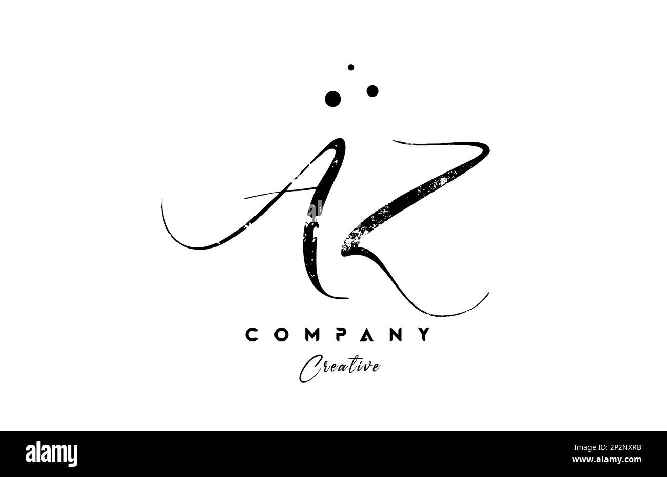 vintage AZ alphabet letter logo icon combination design with dots ...