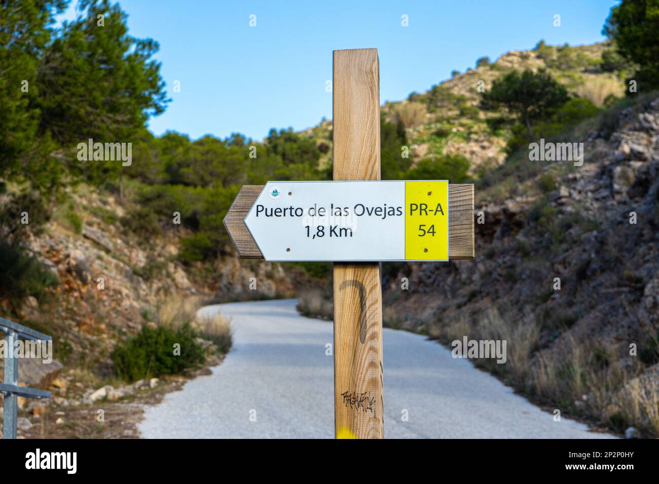 Road to mount Calamorro, near Malaga in the Costa del Sol in Spain ...