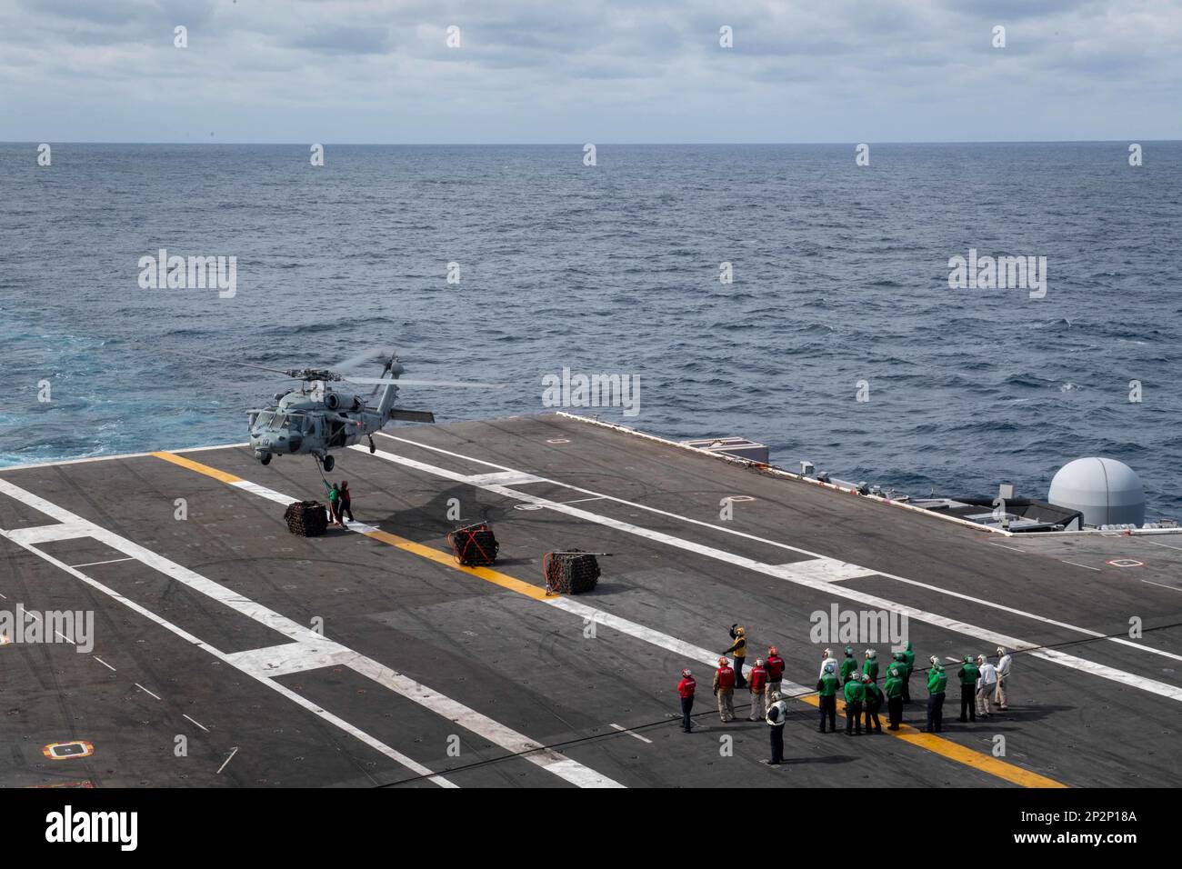 230225-N-ND021-1017 ATLANTIC OCEAN (Feb. 25, 2023) an MH-60S Sea Hawk ...