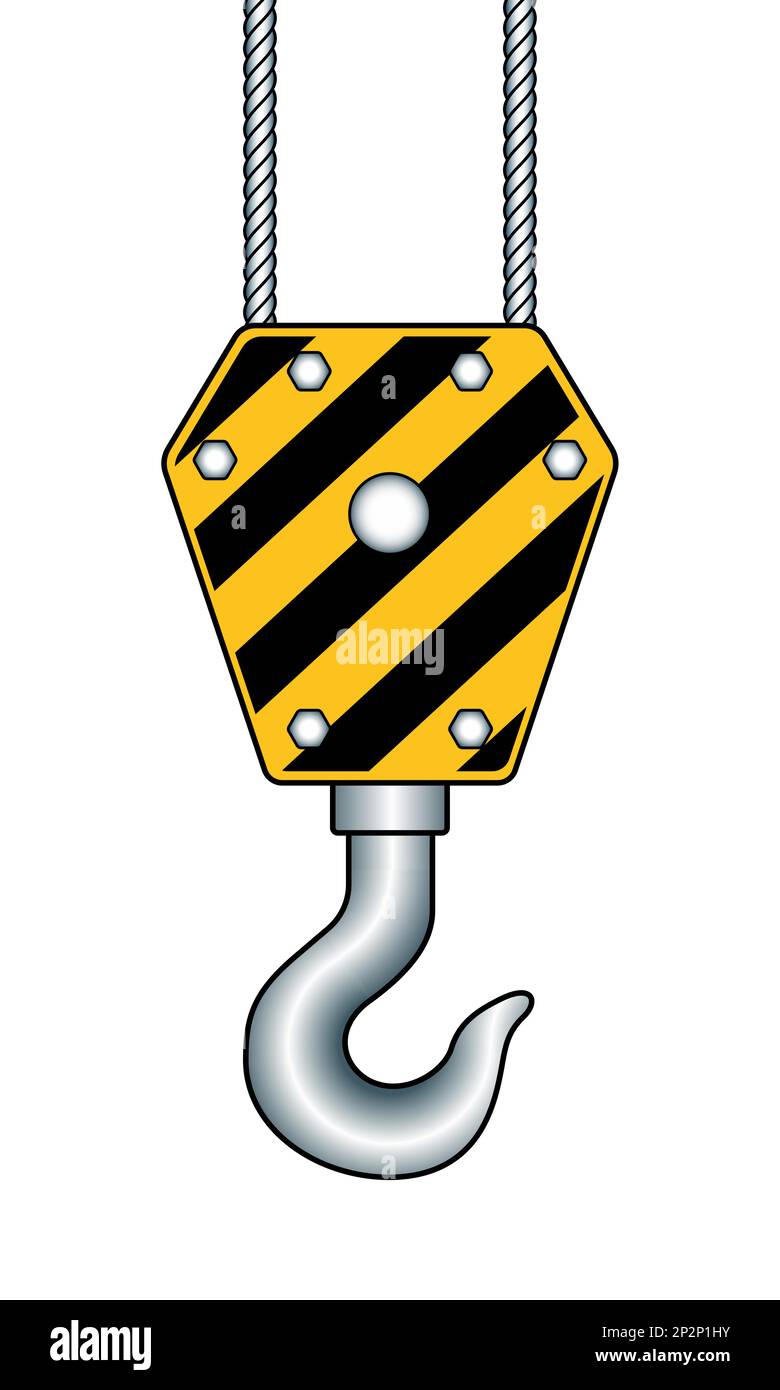 Illustration of industrial lifting crane hook. No mesh gradient Stock ...