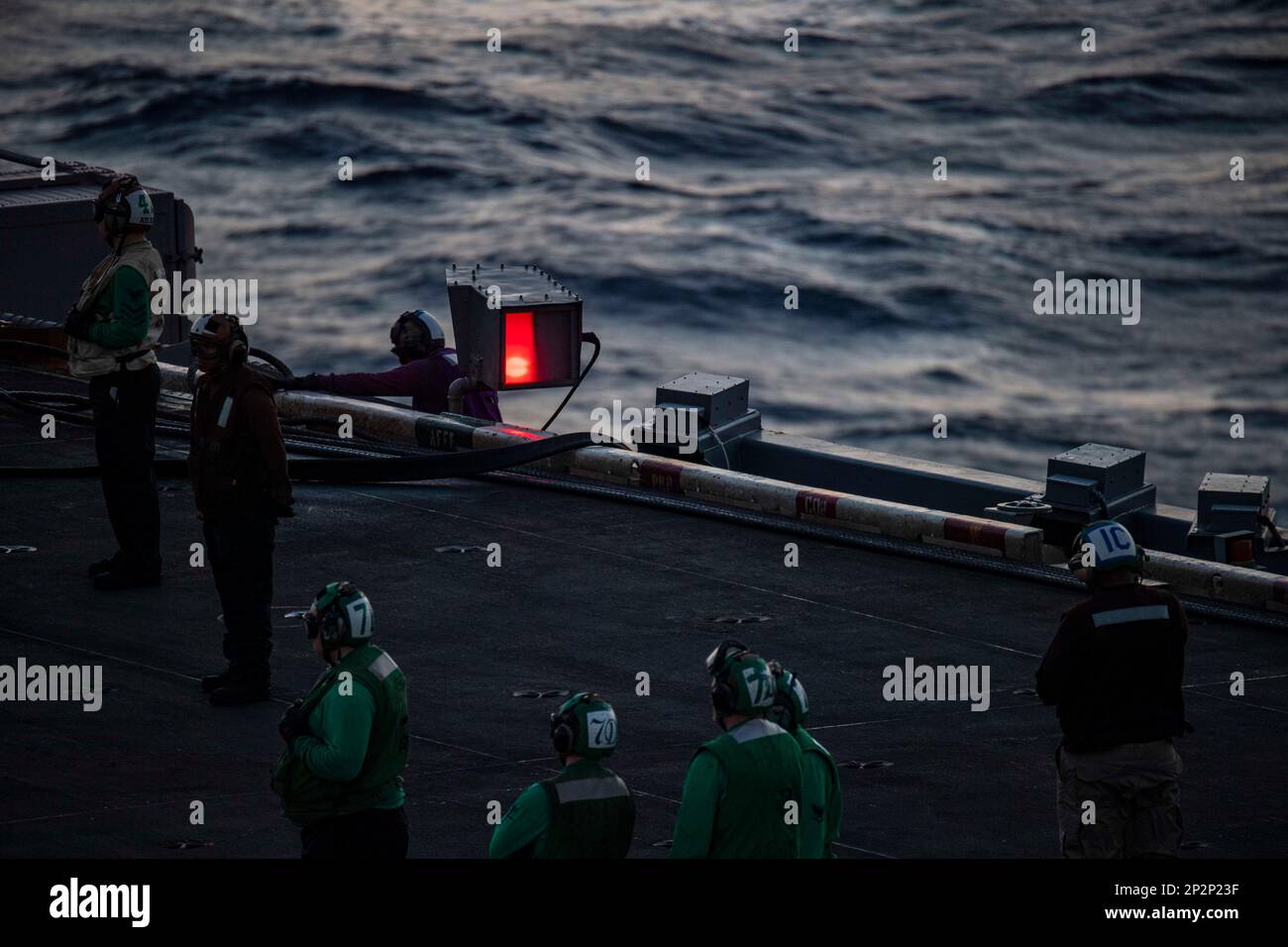 230228-N-OB471-1168 ATLANTIC OCEAN (Feb. 28, 2023) Sailors conduct ...