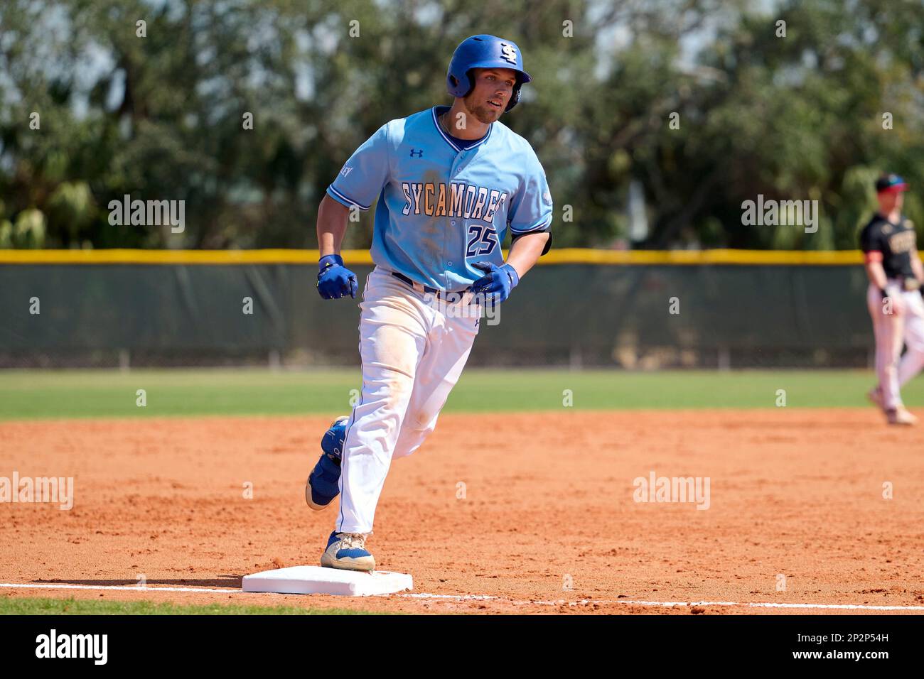 Indiana State Sycamores Mike Sears (25) rounds the bases after hitting ...