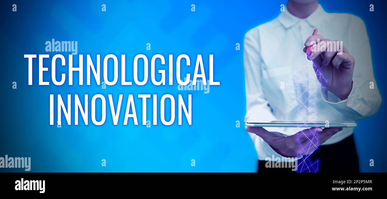 Conceptual caption Technological Innovation. Business overview New ...