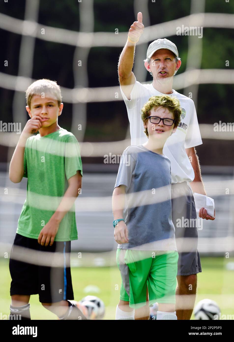 Seen through the goal, Robert E. Lee High School head girls soccer ...