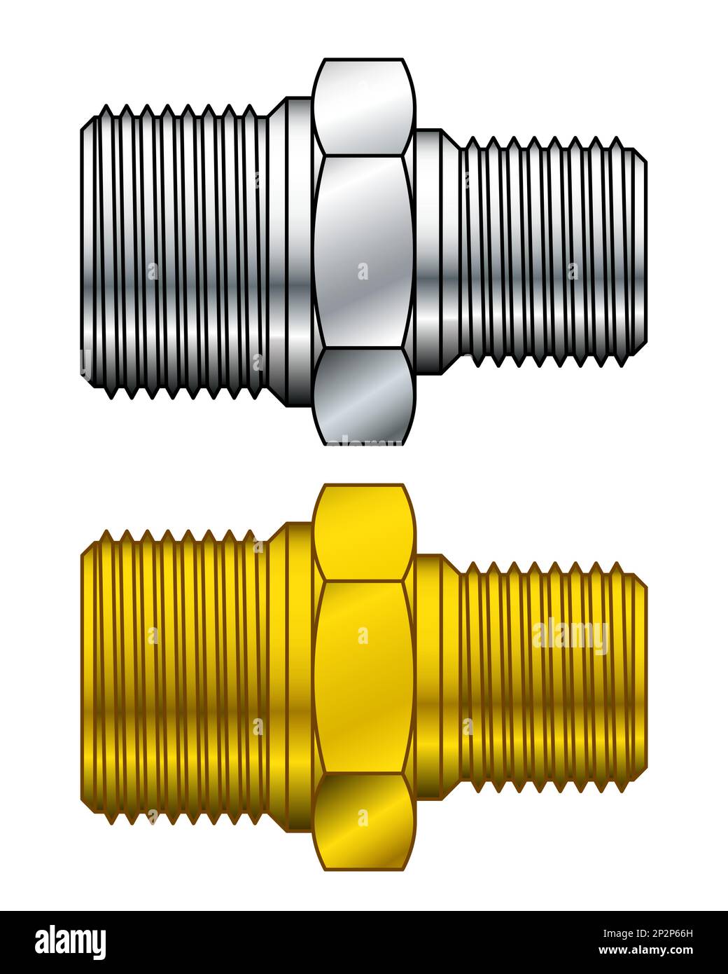 Illustration of pipe thread adapters Stock Vector Image & Art - Alamy