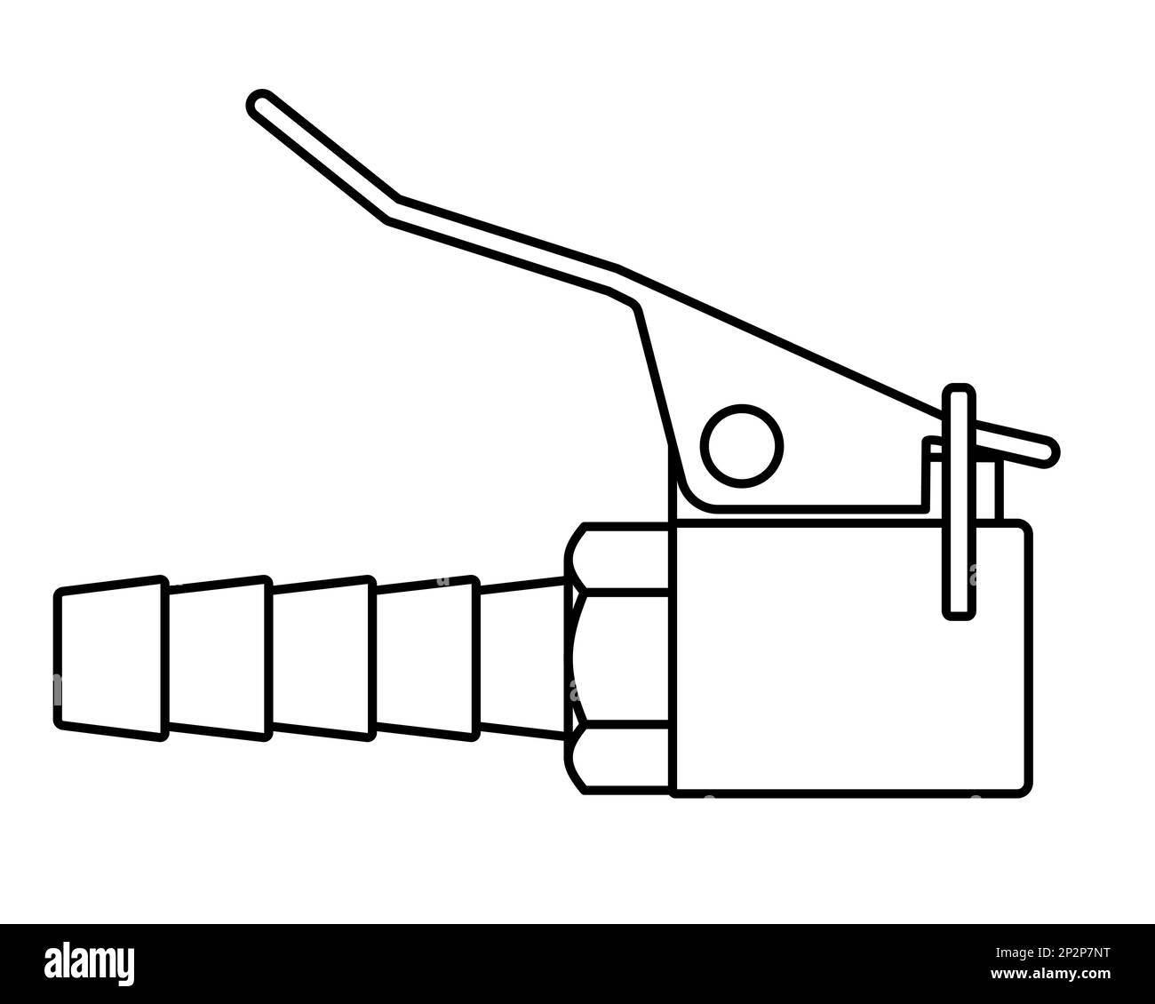 Contour illustration of a tire inflator valve connector Stock Vector ...