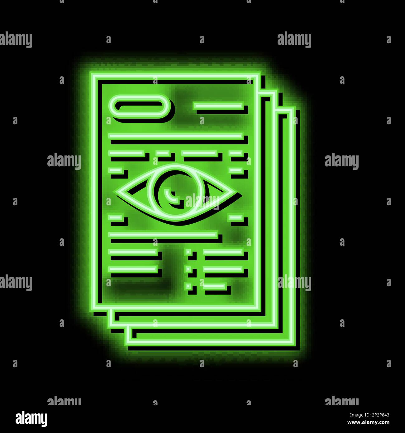 notary document reading neon glow icon illustration Stock Vector Image ...