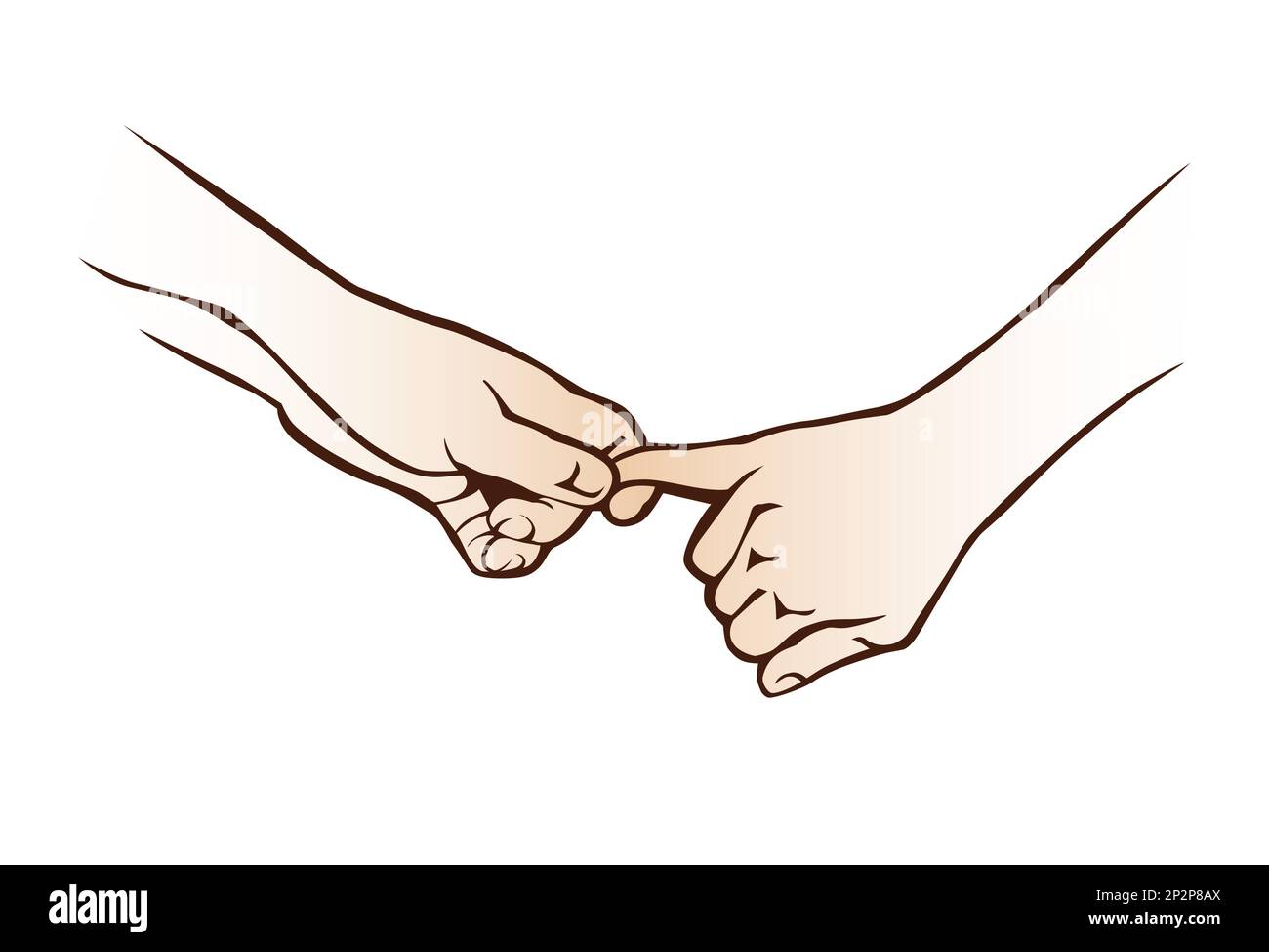 hands holding on to the fingers signifying friendship love Stock Vector ...