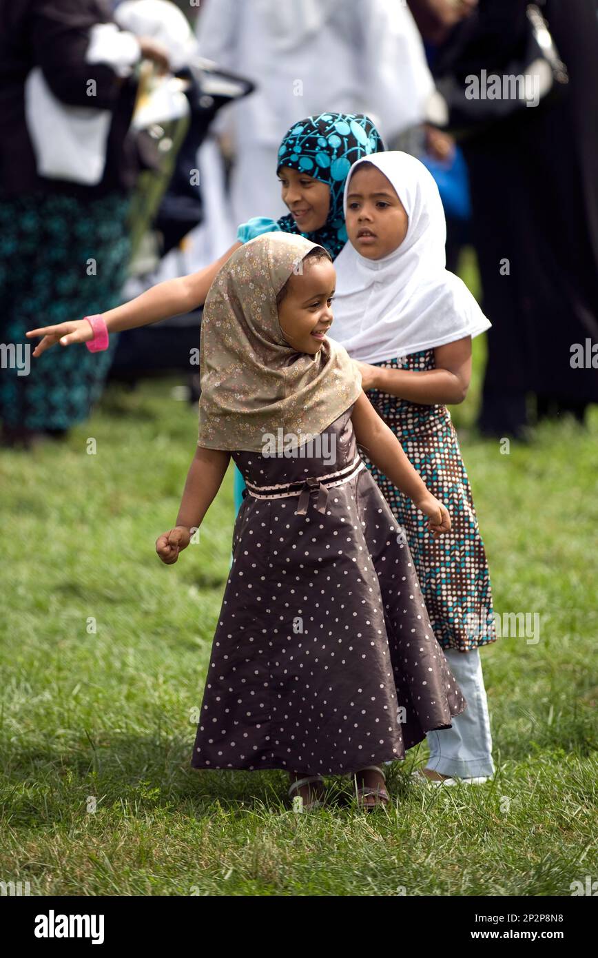 Muslim girls attend the Islam on Capitol Hill prayer event on the West ...