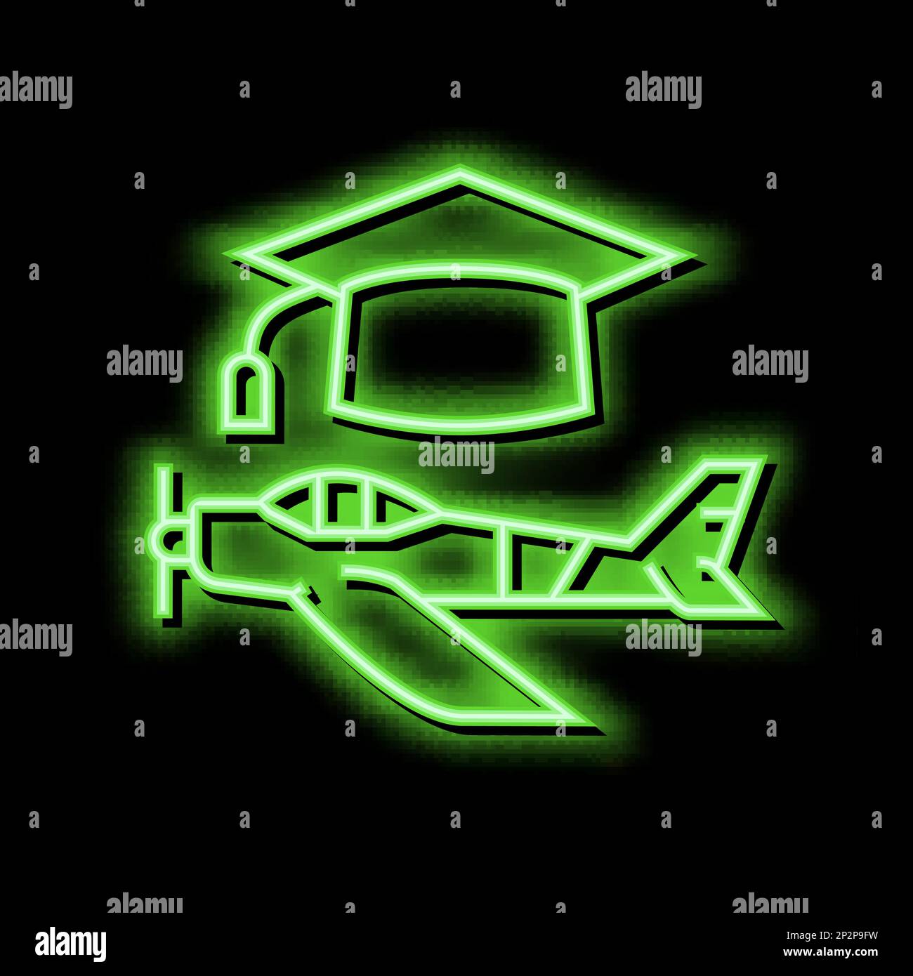 graduate flight school neon glow icon illustration Stock Vector Image ...