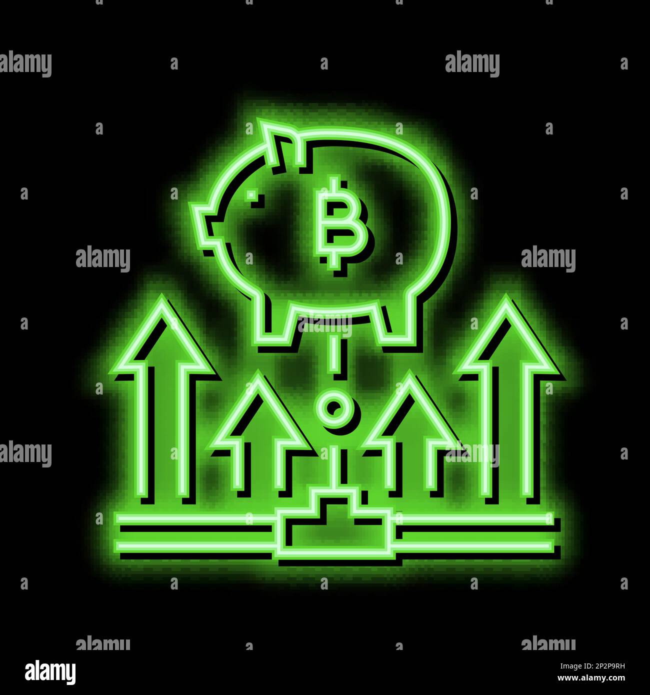 fundraising digital coin ico neon glow icon illustration Stock Vector ...