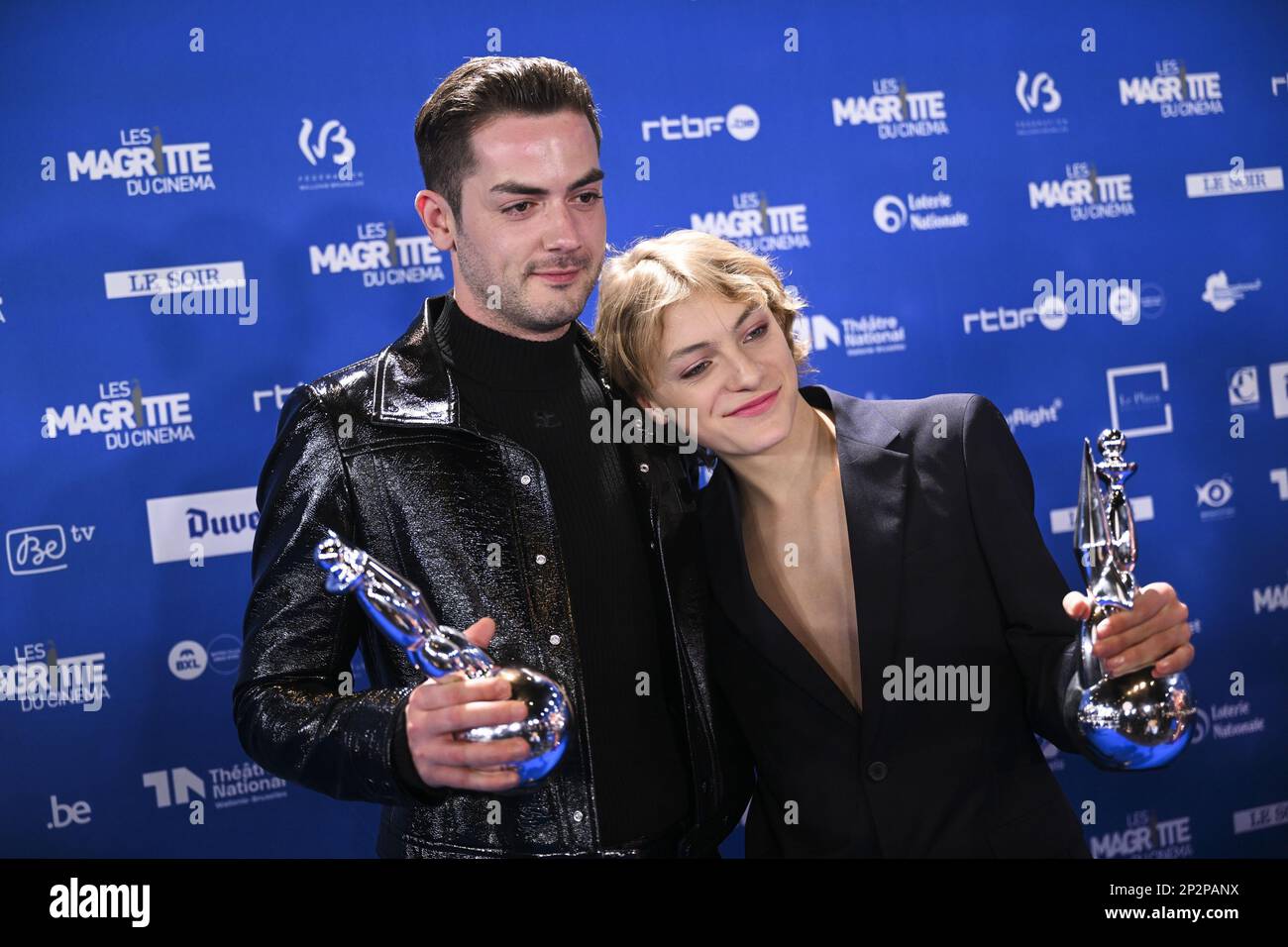 producer Michiel Dhont and actor Eden Dambrine pose with their price at ...
